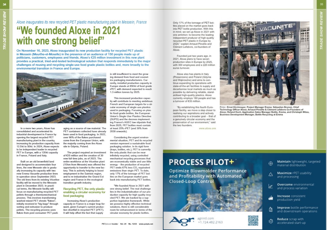 Aloxe News on Recycled Plastics » Aloxe in the news - Aloxe